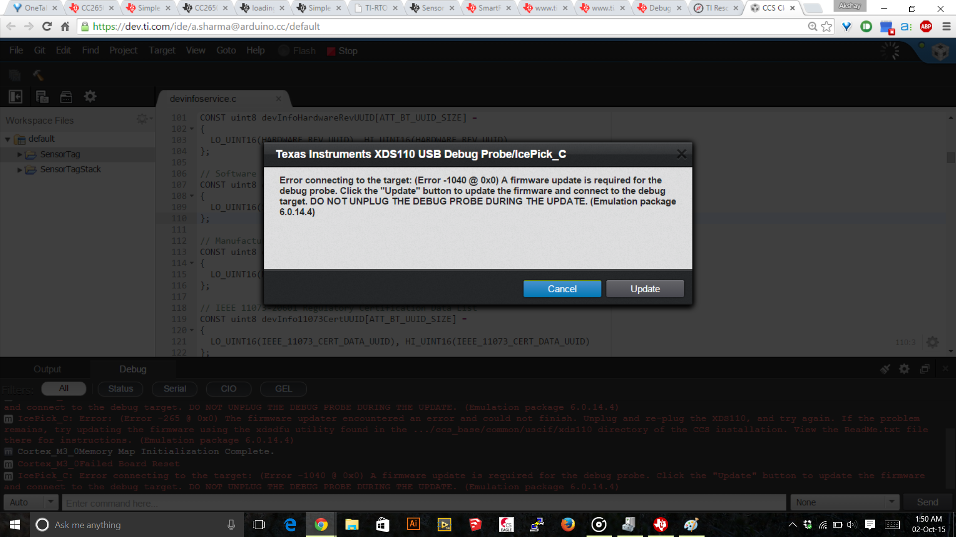 Firmware Update Dead Senor Tag 2650 Ccs Cloud And Ccs Not Working Bluetooth Forum