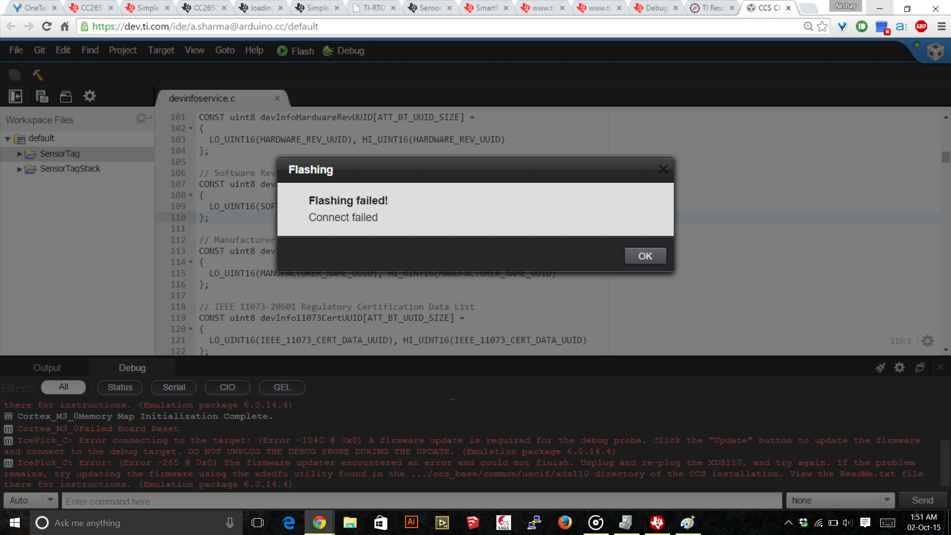 Firmware Update Dead Senor Tag 2650 Ccs Cloud And Ccs Not Working Bluetooth Forum