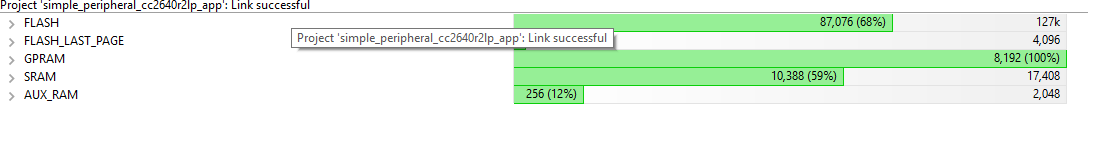 RTOS/CC2640R2F: RAM Shortage - Reducing Heap - Bluetooth forum - Bluetooth®︎ - TI E2E support forums
