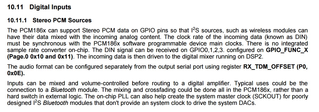 PCM1864 I2S Input - Audio forum - Audio - TI E2E support forums