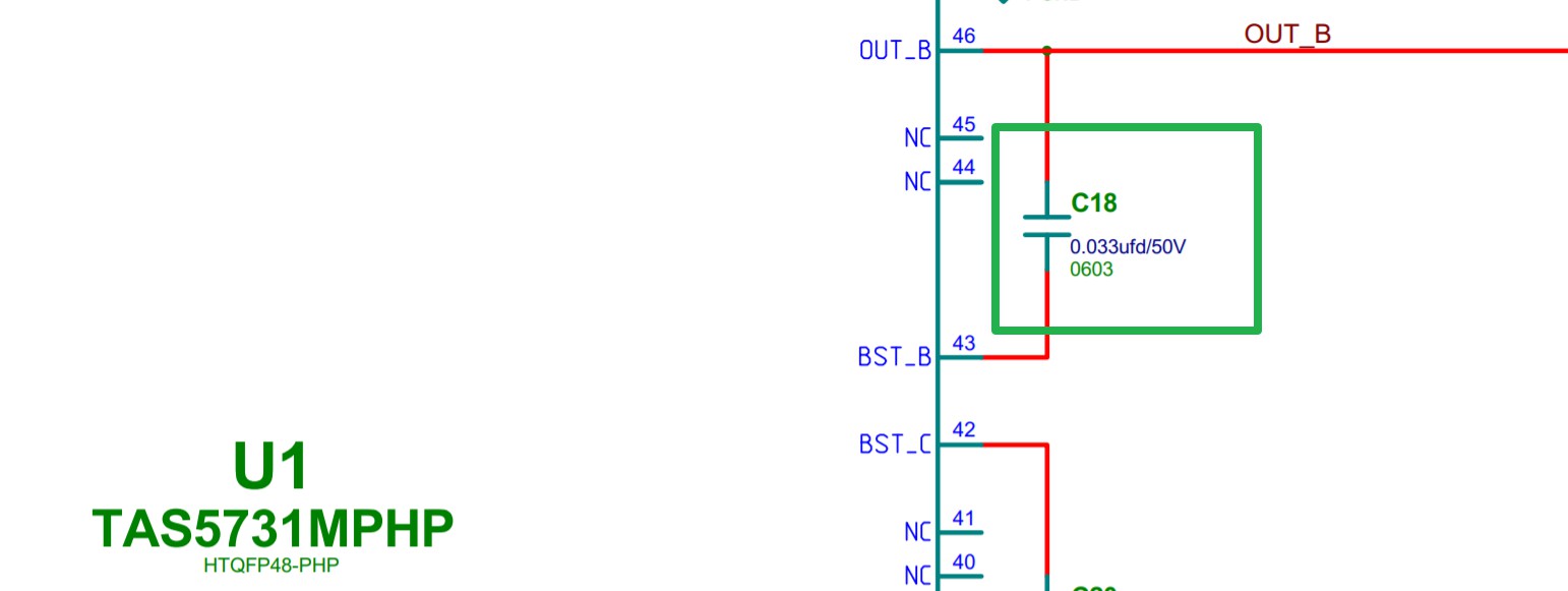TAS5731M: TAS5731M bootstrap capacitor value - Audio forum - Audio - TI E2E support forums