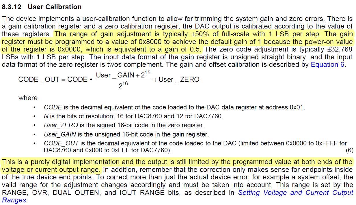 Dac8760 About User Calibration Data Converters Forum Data Converters Ti E2e Support Forums
