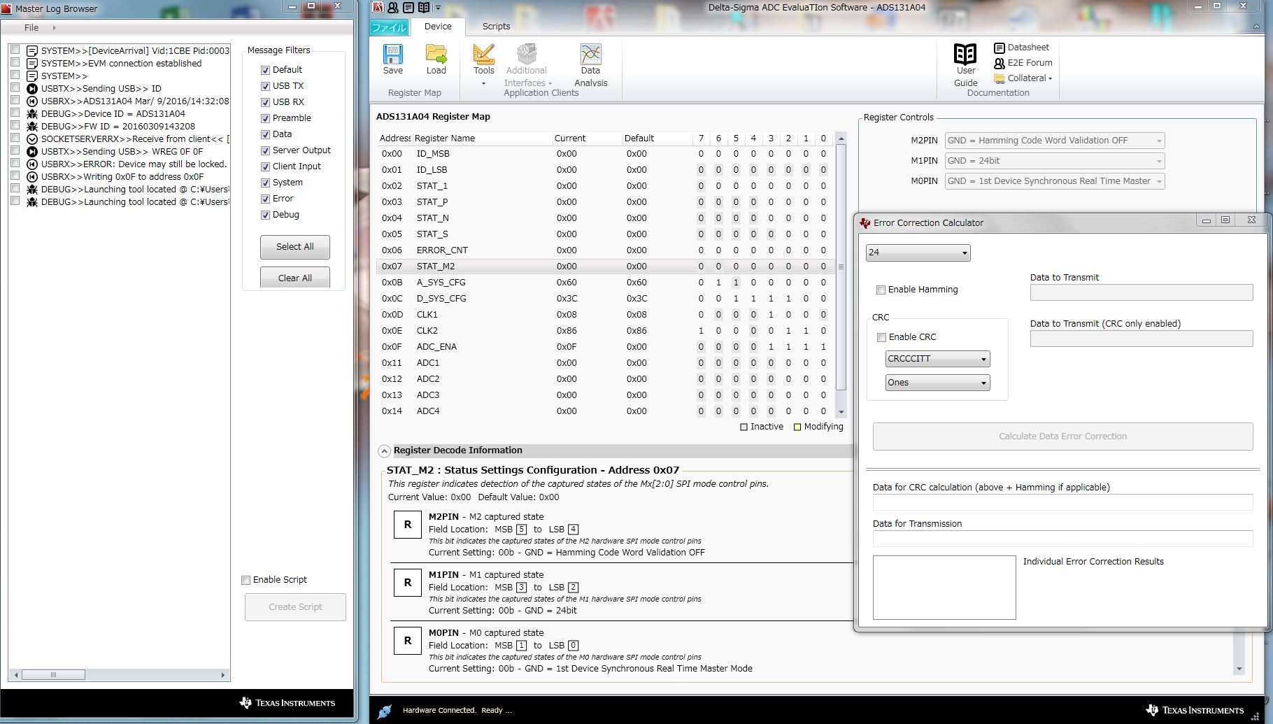 Ads131a04evm Not Communicated With Evm Data Converters Forum Data Converters Ti E2e
