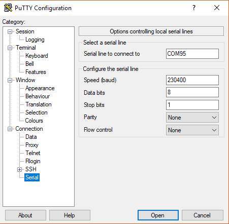 CCS/AFE4490SPO2EVM: No response from board when communicating via PuTTY. - Data converters forum ...