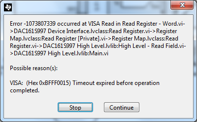 DAC161S997EVM: got the following error message when starting the GUI - Data converters forum ...