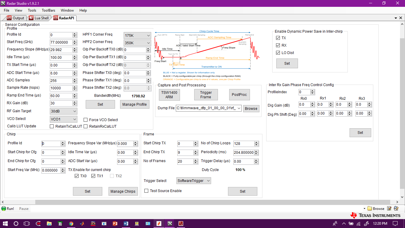 TSW1400EVM: All LVDS lane configurations not active/ Raw ADC Data from TSW1400EVM using Radar ...
