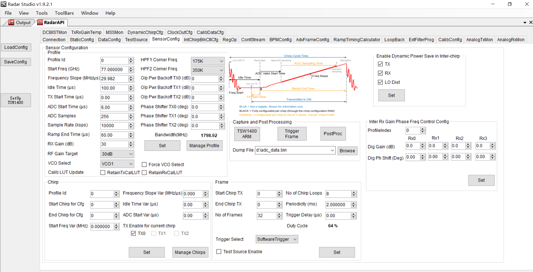 TSW1400EVM: when I click the Trigger Frame button in radar studio, there are errors that I can't ...