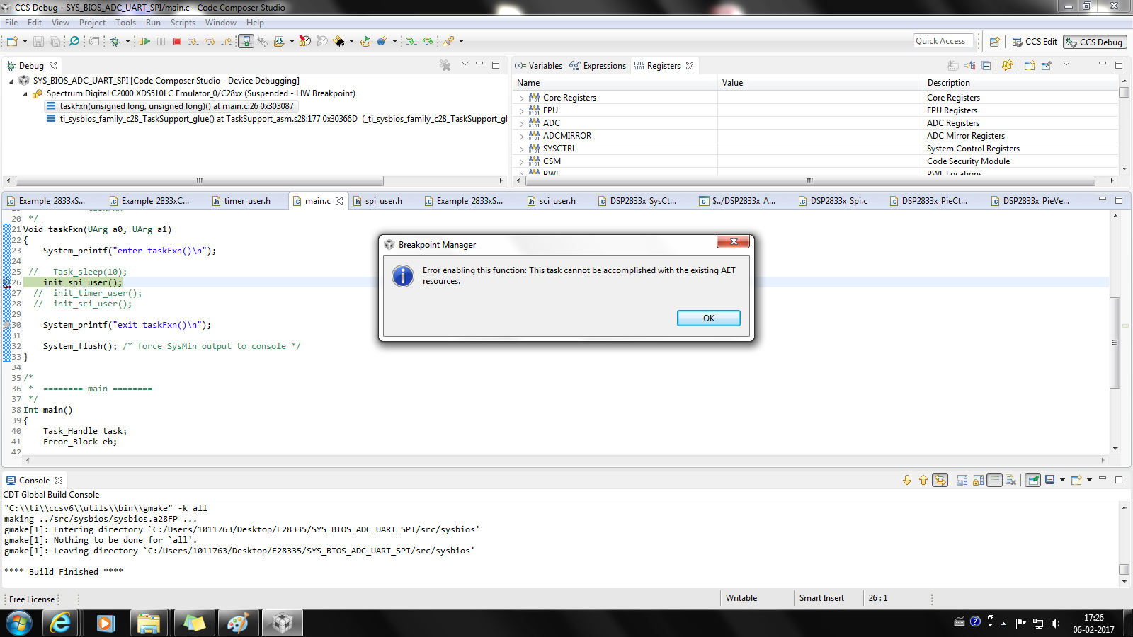 RTOS/TMS320F28335: Not able to execute task created - Processors forum - Processors - TI E2E ...