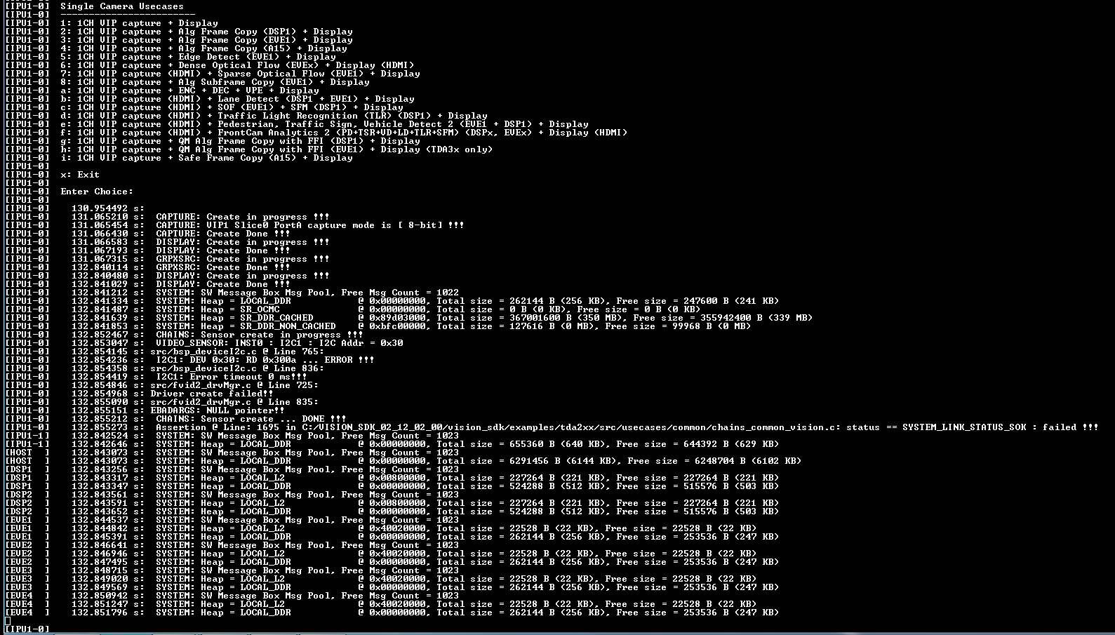 TDA2EVM5777: single channel use case failed to run - Processors forum - Processors - TI E2E ...