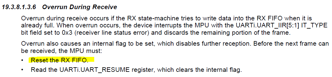 AM3352: UART FIFO reset - Processors forum - Processors - TI E2E support forums