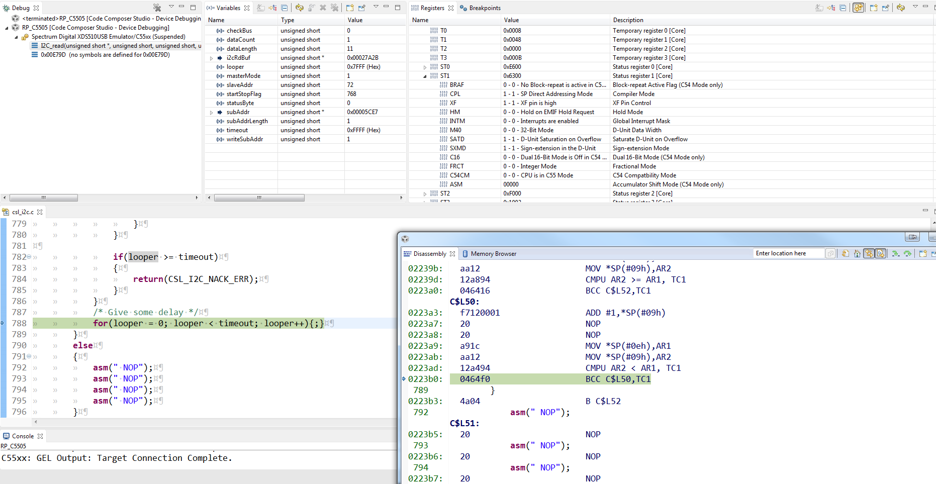 C5505 CSL 3.03 I2C_read delay looper with SATD saturation bit set - Processors forum ...