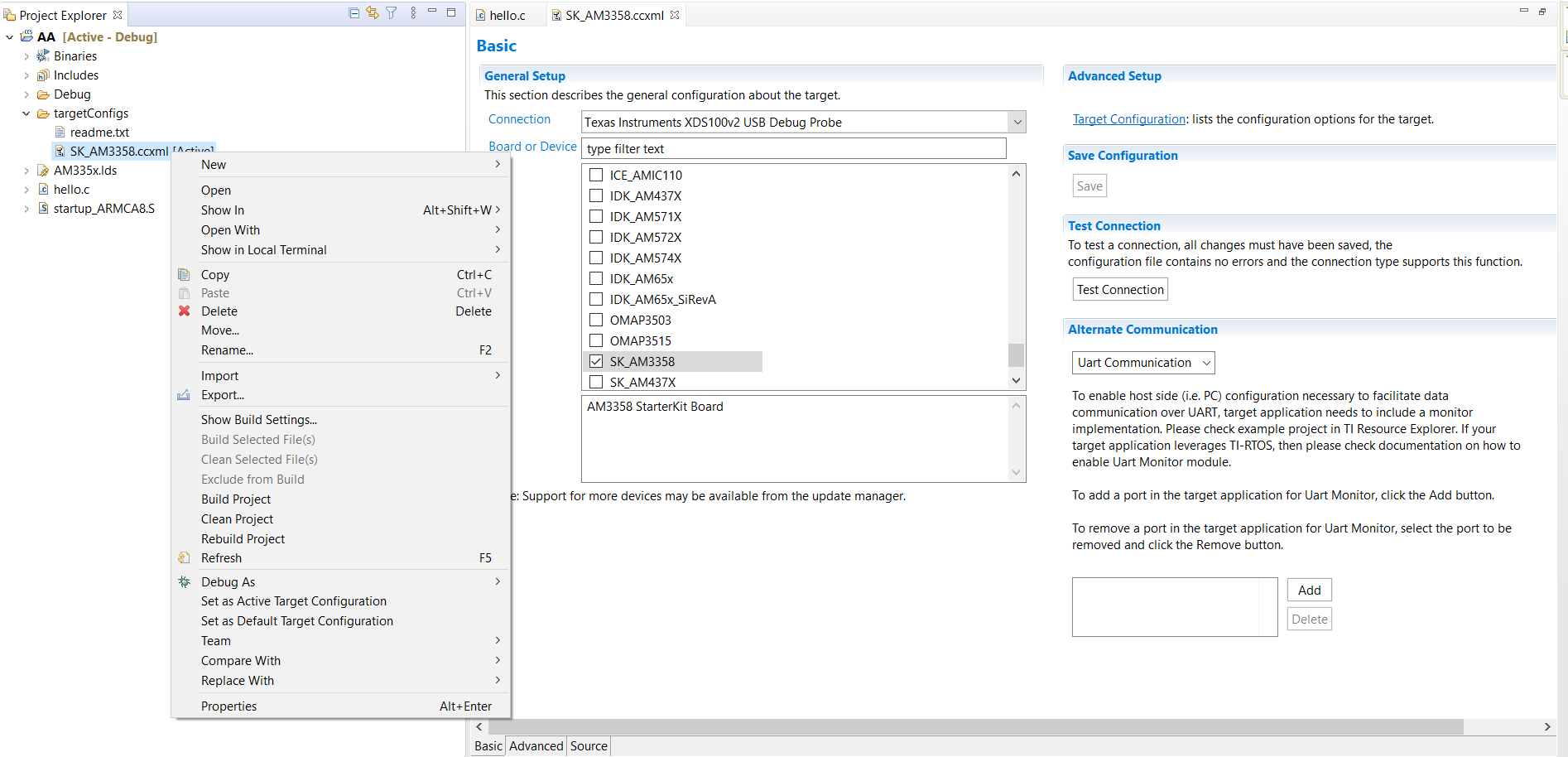 CCS/AM3358: Starter kit debug - Processors forum - Processors - TI E2E support forums