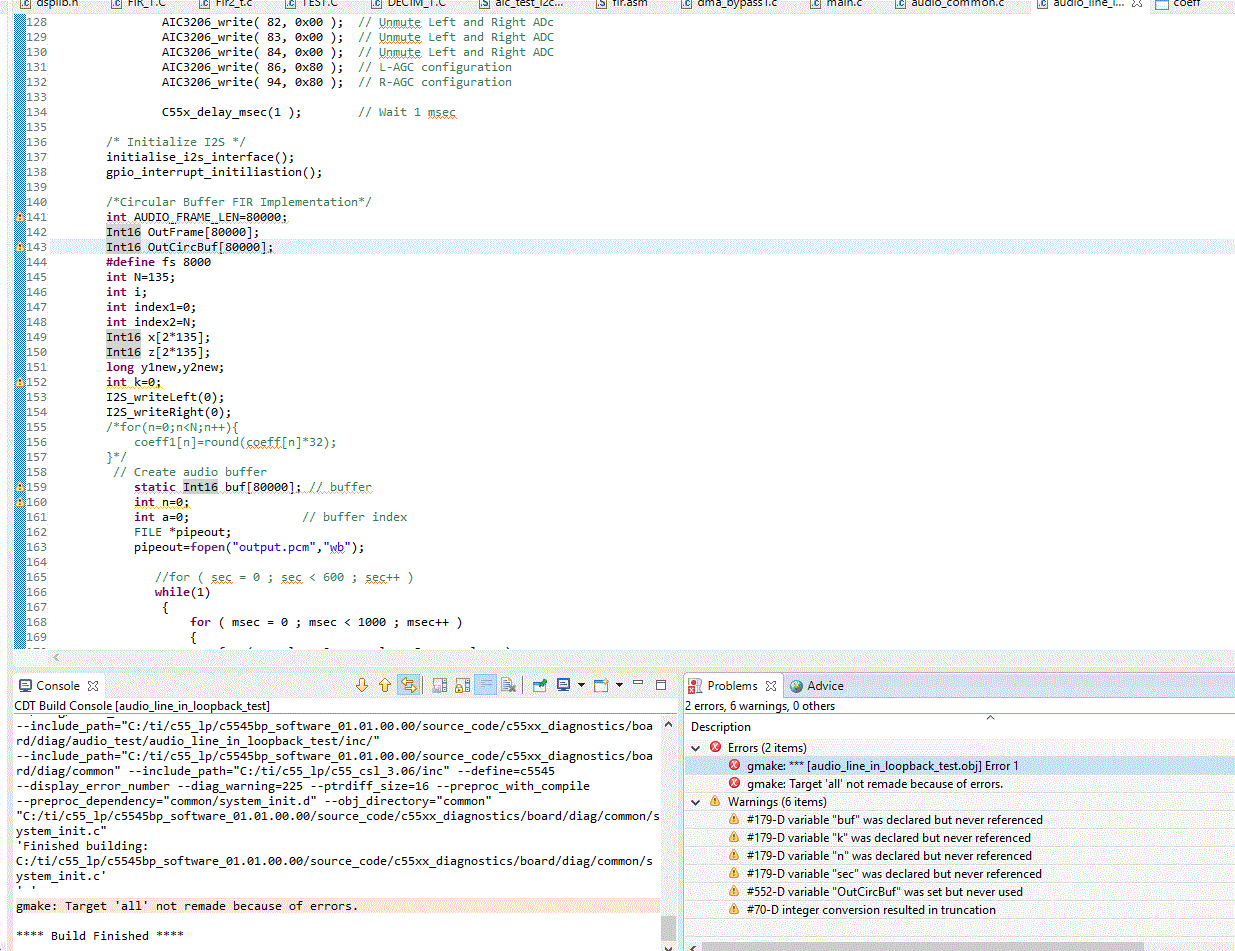 CCS/TMS320C5545: C5545 boosterpack application - Processors forum - Processors - TI E2E support ...