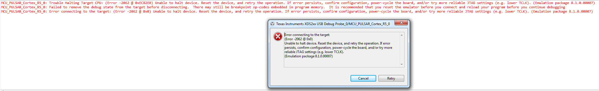 CCS/AM6548: R5F debug problems - Processors forum - Processors - TI E2E support forums