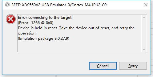 CCS/TDA2SX: CCS report "Device is held in reset. Take the device out of reset, and retry the ...