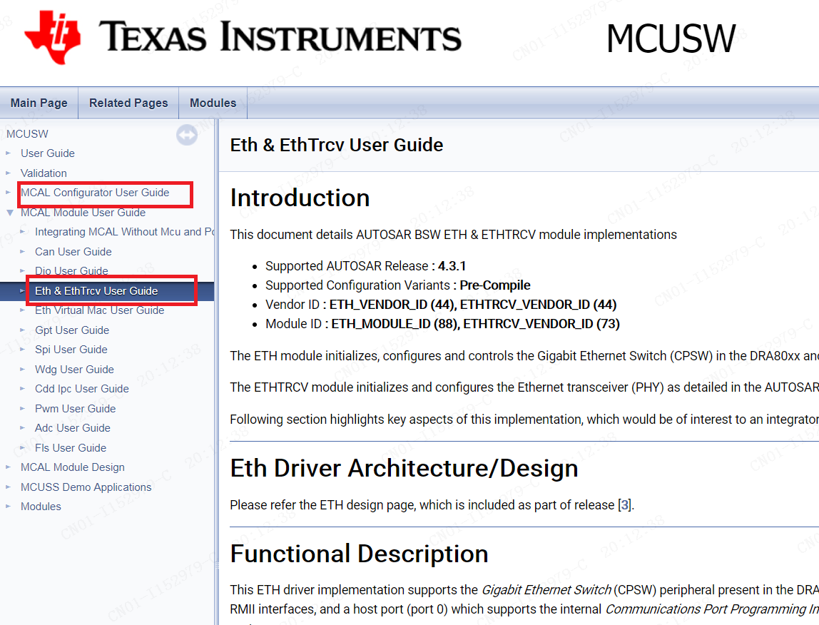 CCS/DRA829V: Eth & EthTrcv MCAL Configuration - Processors forum ...