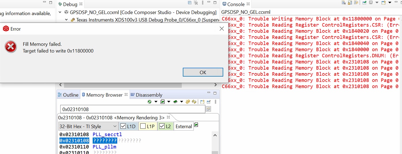 TMS320C6657: Error loading code via JTAG - Processors forum - Processors - TI E2E support forums