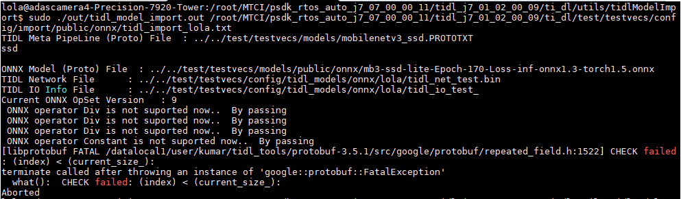 Tidl Inference For Mobilenetv3ssd Model Processors Forum Processors Ti E2e Support Forums