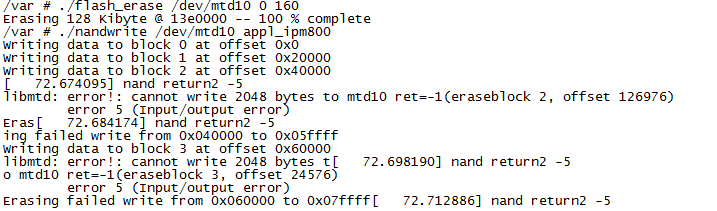 Linux/AM3352: NAND write fails - Processors forum - Processors - TI E2E support forums