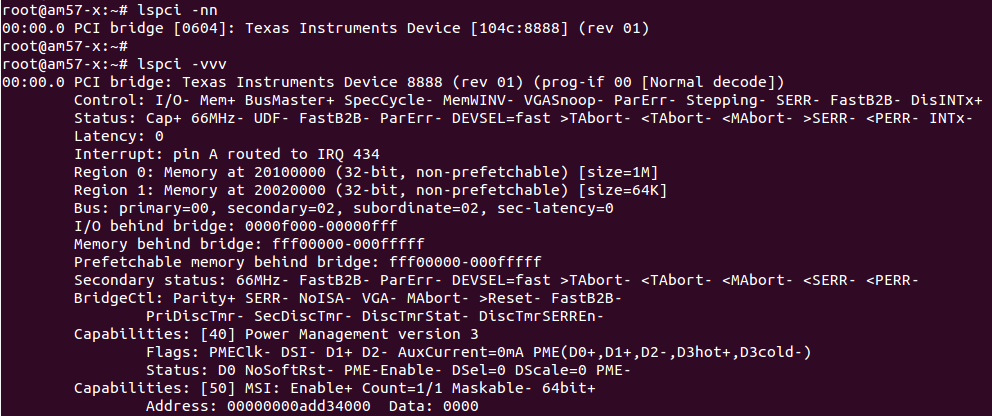 AM5728: why reading the device VID, pci_bus_read_config_dword(bus, devfn, PCI_VENDOR_ID, l ...