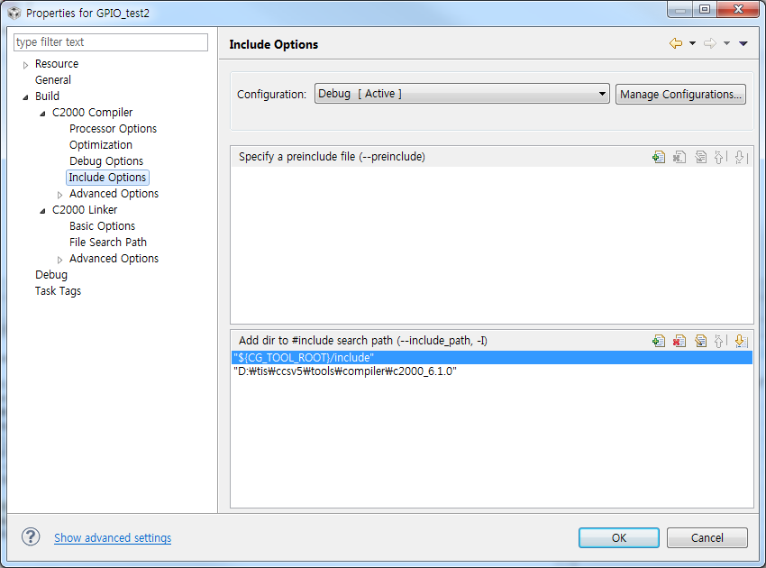 CCS: GPIO of TMS320F2812 use method with CCS v5 - Code Composer Studio ...