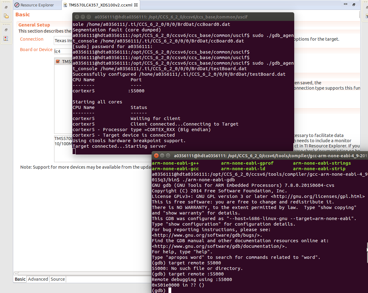 Problems connecting with GDB through XDS100v2 on board RM48 USB stick development kit - Code ...