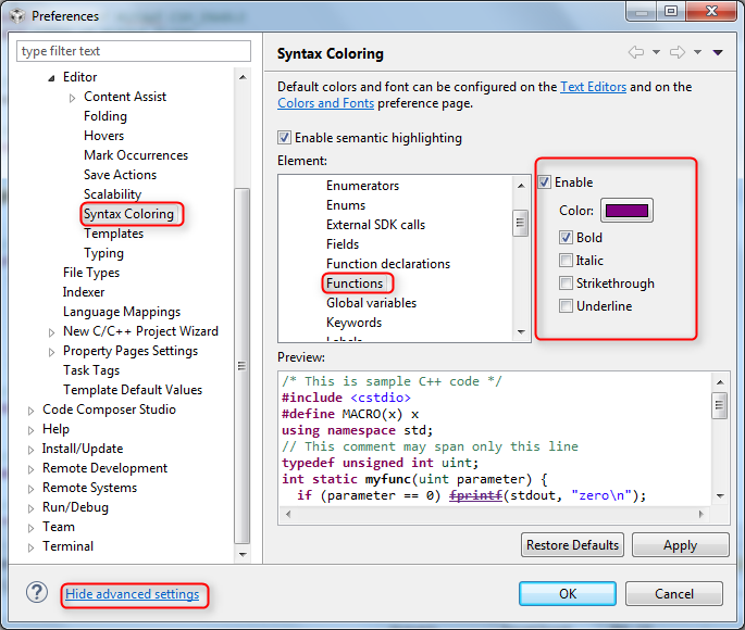 CCS/LAUNCHXL-F28069M: How to highlight function name in a CCS MotorWare Project? - Code Composer ...