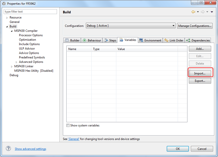 CCS/TMS320F28075: export Linker resources - Code Composer Studio forum - Code Composer Studio™︎ ...