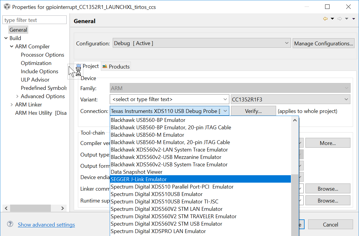 CCS/CC1352P: Launchpad J-LINK Support - Code Composer Studio forum - Code Composer Studio™︎ - TI ...