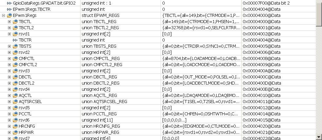 Ccstms320f28377d Ccs7 Expressions Window Value Column Has Poor Formatting For Structs Code