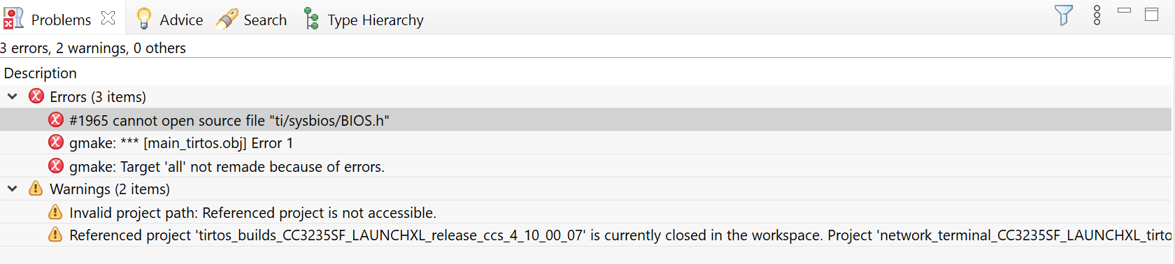 CCS/LAUNCHXL-CC3235SF: Can't build project normally - Code Composer Studio forum - Code Composer ...