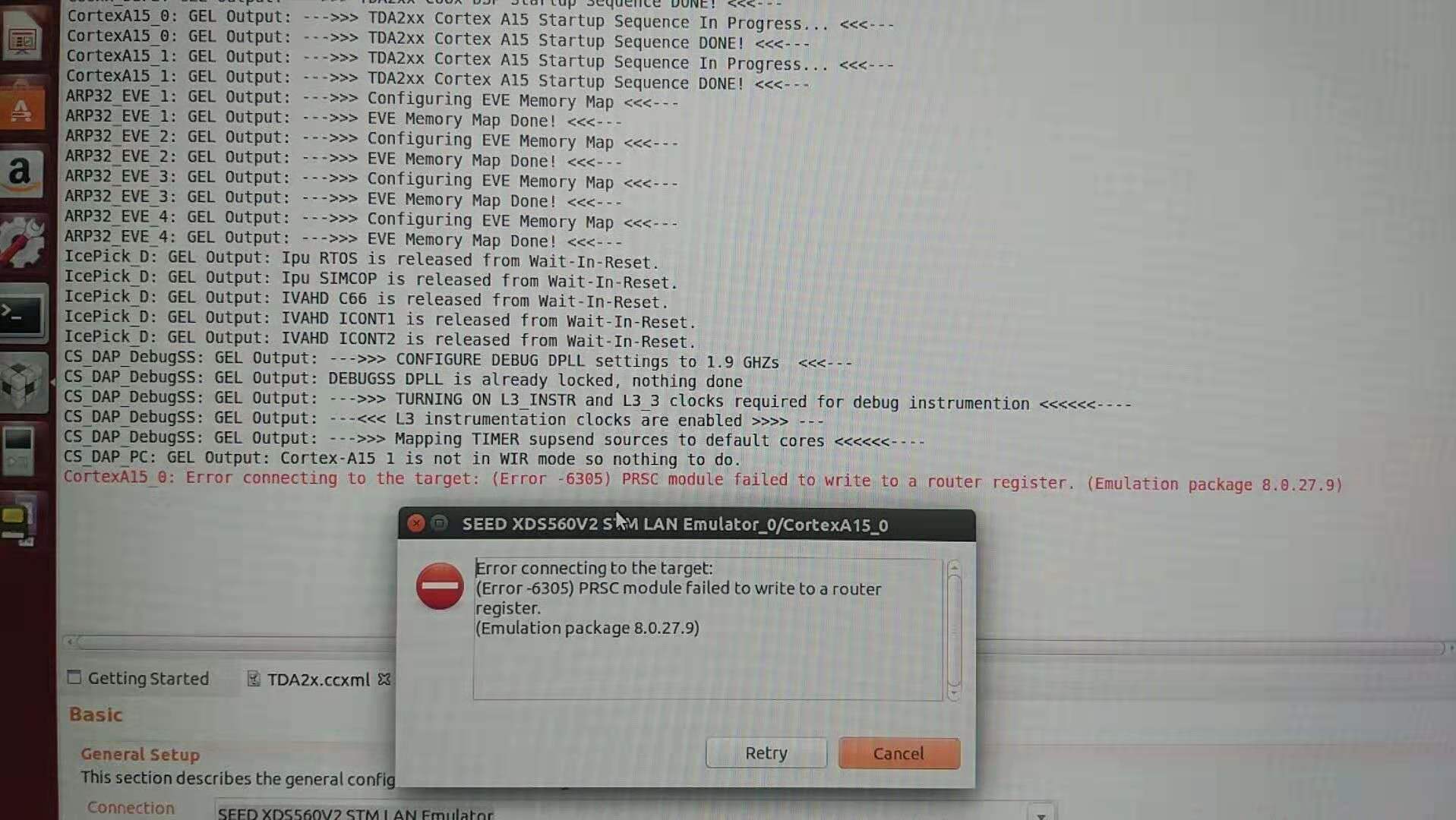 CCS/TDA2: XDS560v2 connection failed with ccsv8 in Ubuntu14.04 - Code Composer Studio forum ...