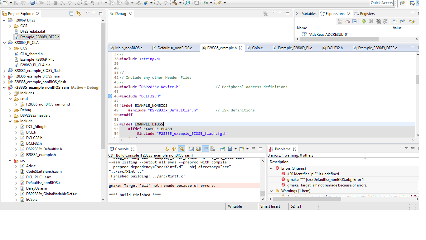 CCS/TMS320F28335: PI controller (F28335) Error: identifier "pi1" is undefined - Code Composer ...