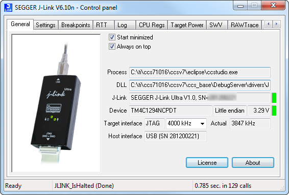 Ccsek Tm4c1294xl Ccs Update From 700 To 710 Has Rendered Segger J Link Unable To Connect