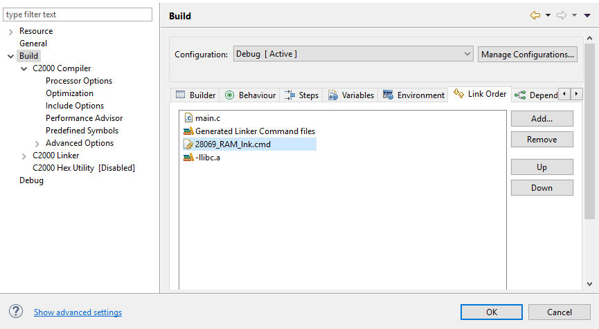 CCS/TMS320F28034: different ccs generate different hex code - Code Composer Studio forum - Code ...