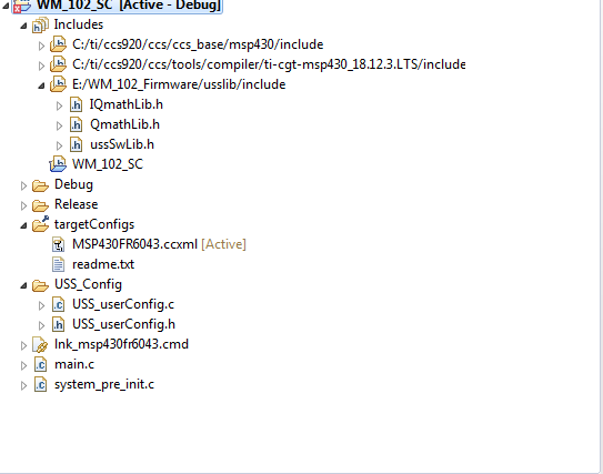CCS/MSP430FR6043: USSSWLib_template_example project compatibility issue - Code Composer Studio ...