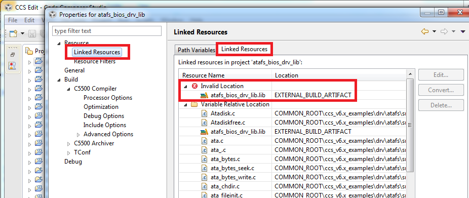 Problem with building projects from Chip Source Library in CCS v6 - Code Composer Studio forum ...