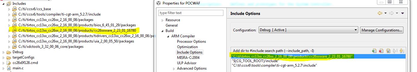 CC2640 compilation error : "driverlib/sys_ctrl.h" - Code Composer Studio forum - Code Composer ...
