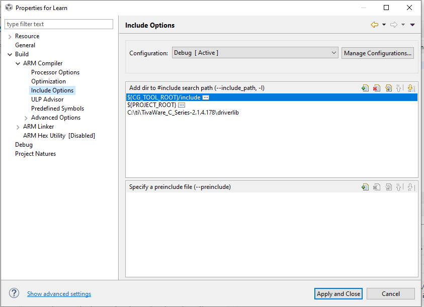CCS/EK-TM4C1294XL: Unresolved symbols - Code Composer Studio forum - Code Composer Studio™︎ - TI ...