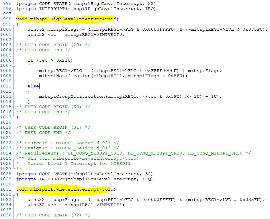 CCS/RM57L843: mibspi ISR implementation - Code Composer Studio forum - Code Composer Studio™︎ ...