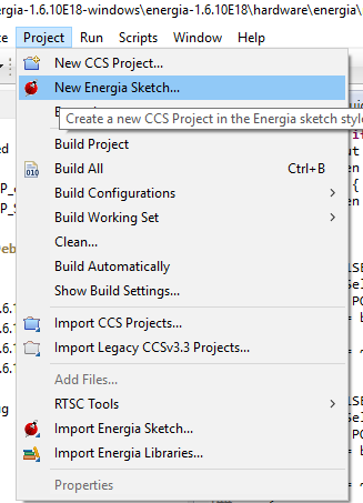 CCS: Importing All Energia Projects into CCS - Code Composer Studio forum - Code Composer Studio ...