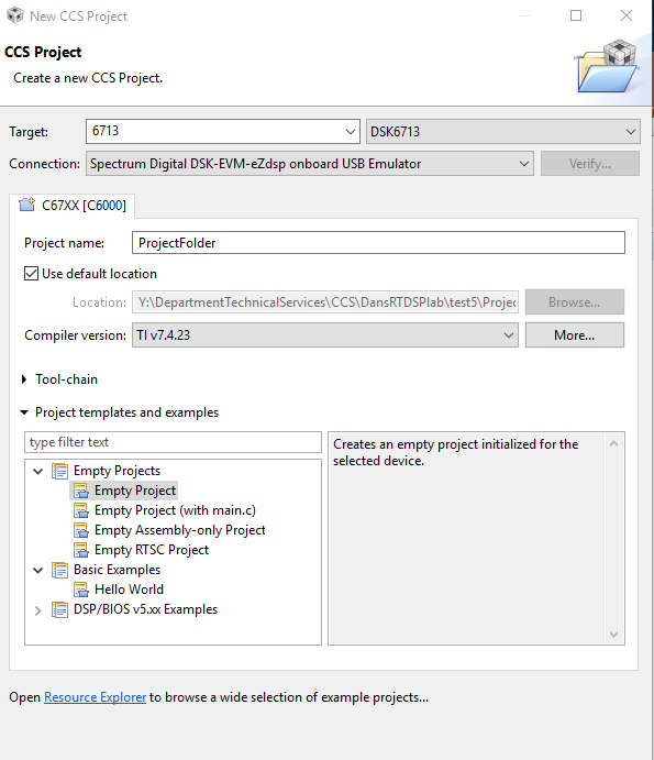 CCS/TMDSDSK6713: Problems with pop ups when creating a new project with DSP/BIOS in CCS - Code ...