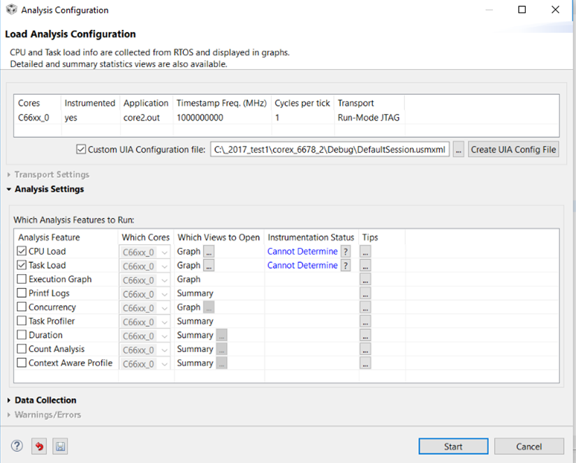 CCS/TMS320C6678: how to enable System analyser (UIA) for a C/C++ project - Code Composer Studio ...