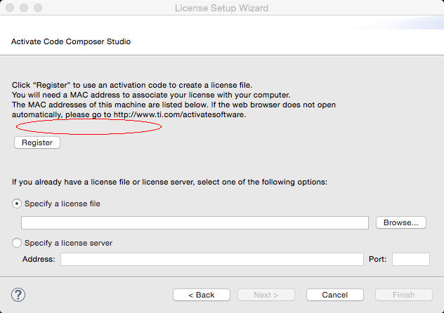 CCS6.1.3 License Setup Wizard doesn't show any MAC address - Code Composer Studio forum - Code ...