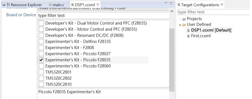 CCS/TMS320F28035: The 'FlashingLeds-F28035' demo example can not import to the Experimenter’s ...