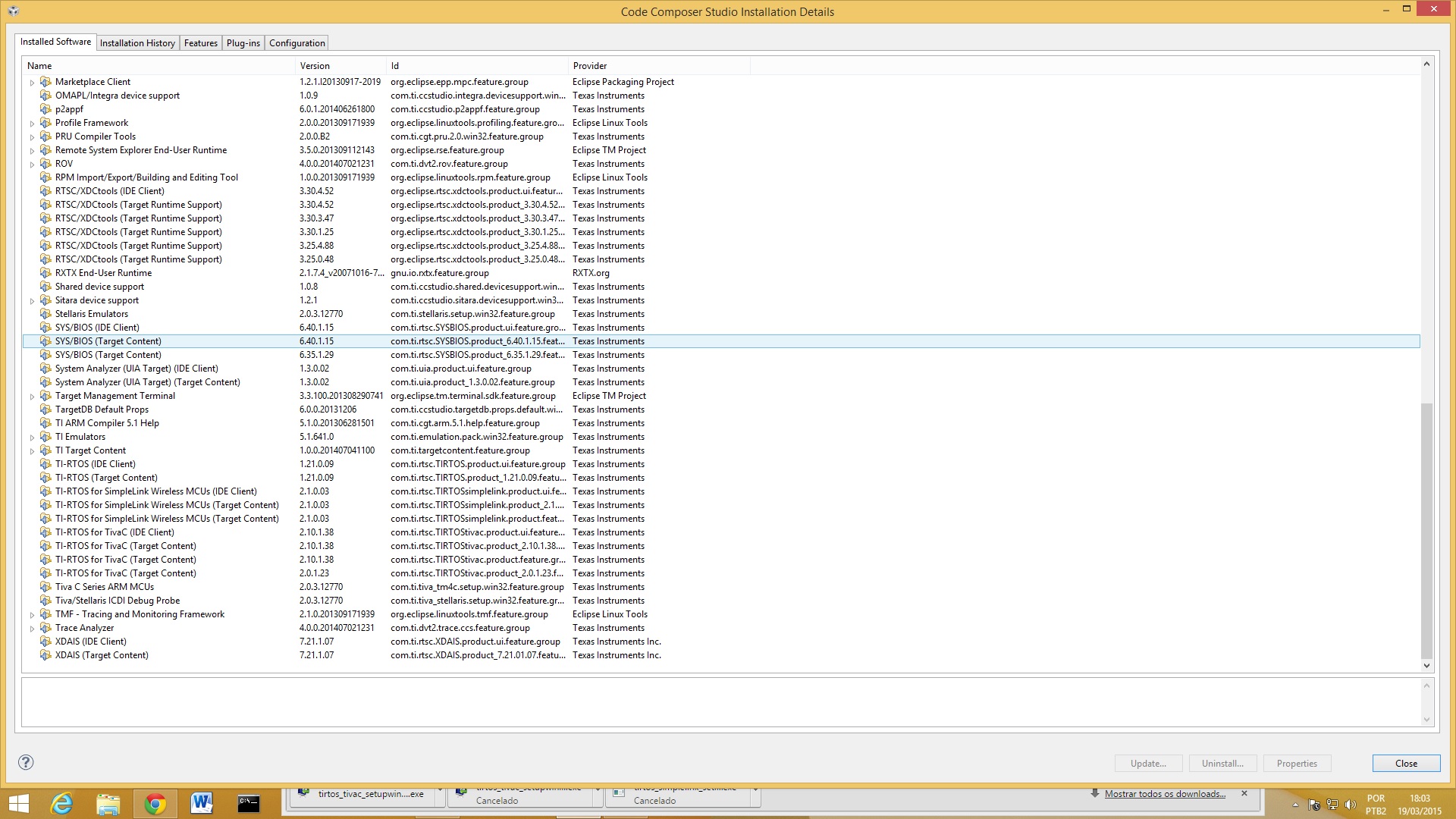 Can not install TI-RTOS tivac_2_10_01_38 into CCSv6 - Code Composer Studio forum - Code Composer ...