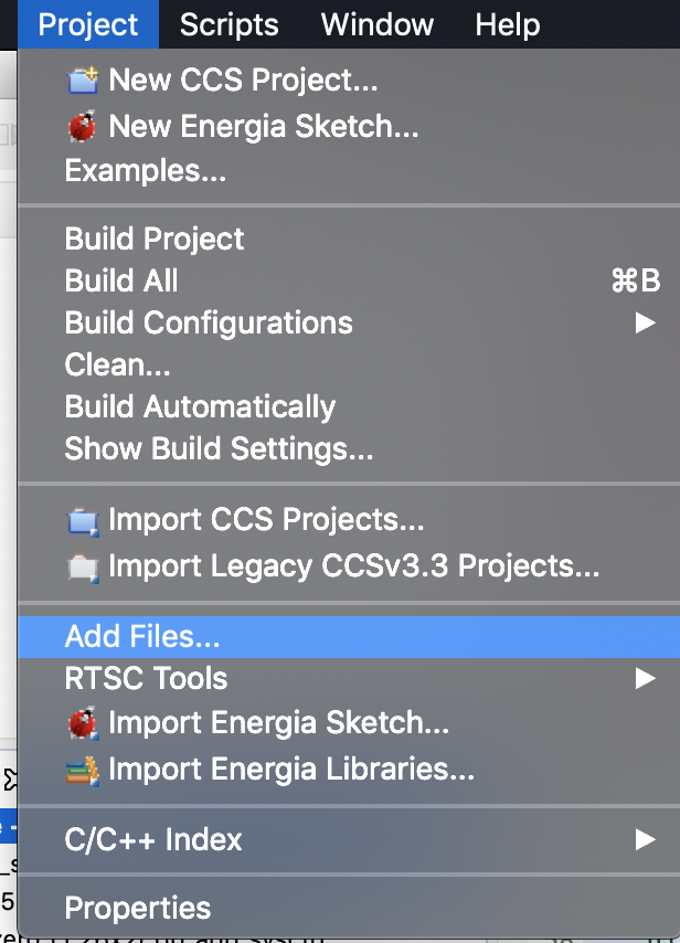 CCS：CCS Missing add file entry - Code Composer Studio forum - Code Composer Studio™︎ - TI E2E ...