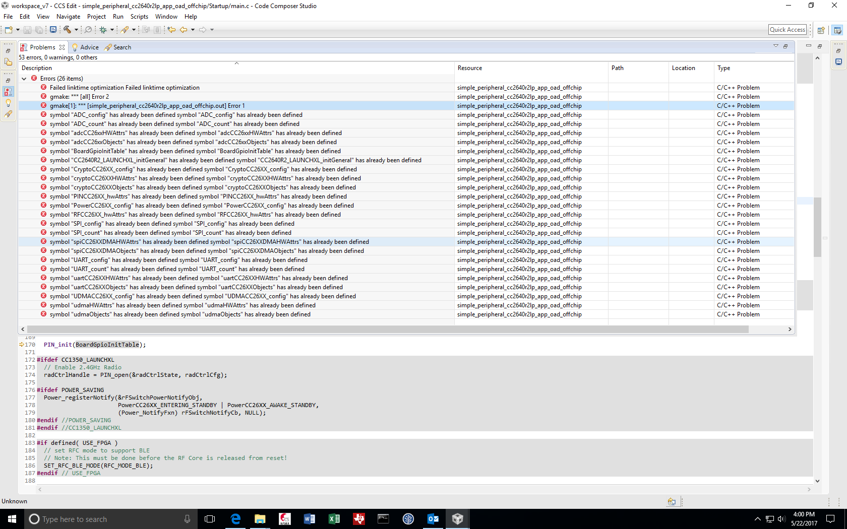 CCS/CC2640R2F: Errors during linking - Code Composer Studio forum - Code Composer Studio™︎ - TI ...