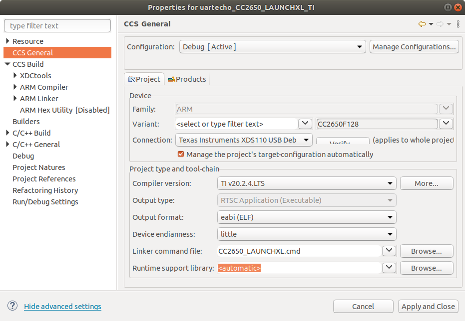 CCS/CC2650: Compiling on Win10 computer, a workspace from backups that was developed on XP ...