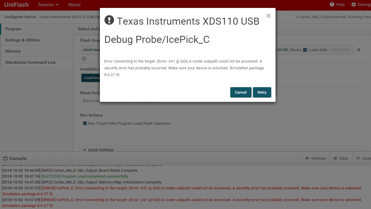 CCS/UNIFLASH: Uniflash Forced Mass Erase - Code Composer Studio forum - Code Composer Studio™︎ ...
